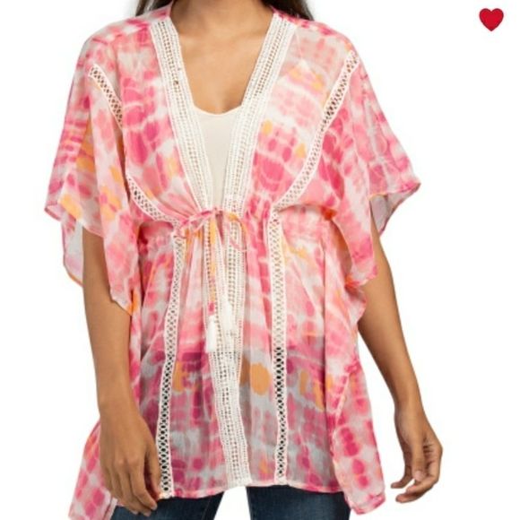 Steve Madden | Jackets & Coats | Steve Maddentiedye Fuchsia Pink Kimono ...